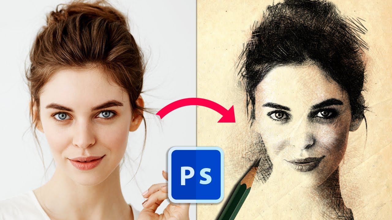 HOW TO DRAW A PORTRAIT IN ADOBE PHOTOSHOP - YouTube