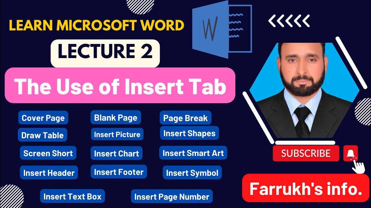 The primary use of the Insert tab in Microsoft Word. Draw tables ...