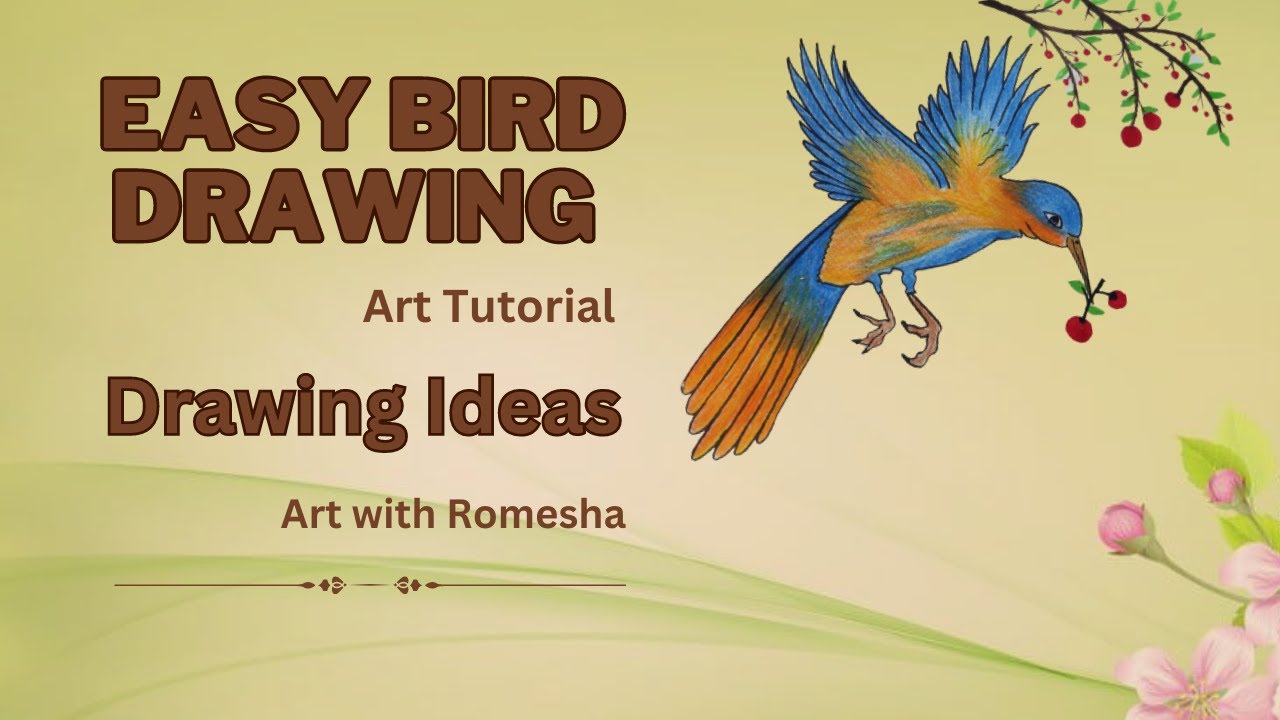 Colorful Bird Drawing || simple drawing ideas || art tutorial || easy ...