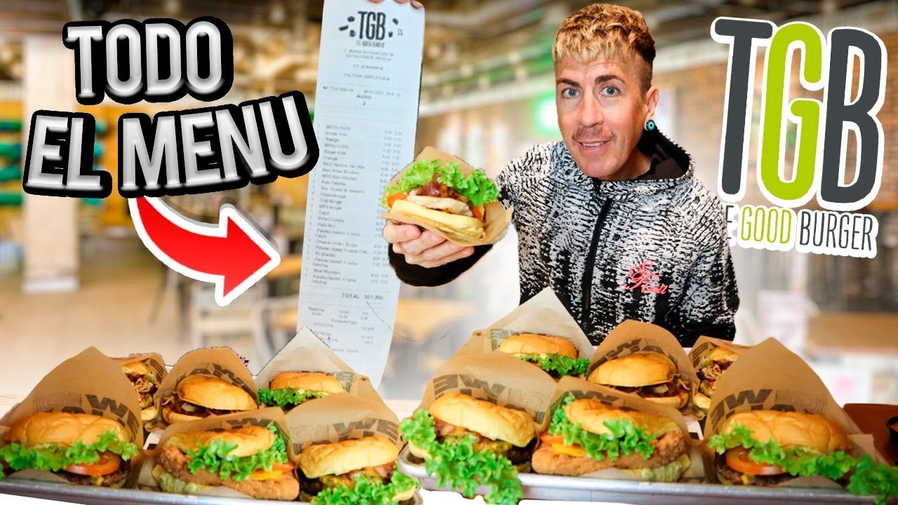 RETO EXTREMO: ME COMO TODO EL MENÚ DE TGB!!(+100) CASI REVIENTO en THE ...