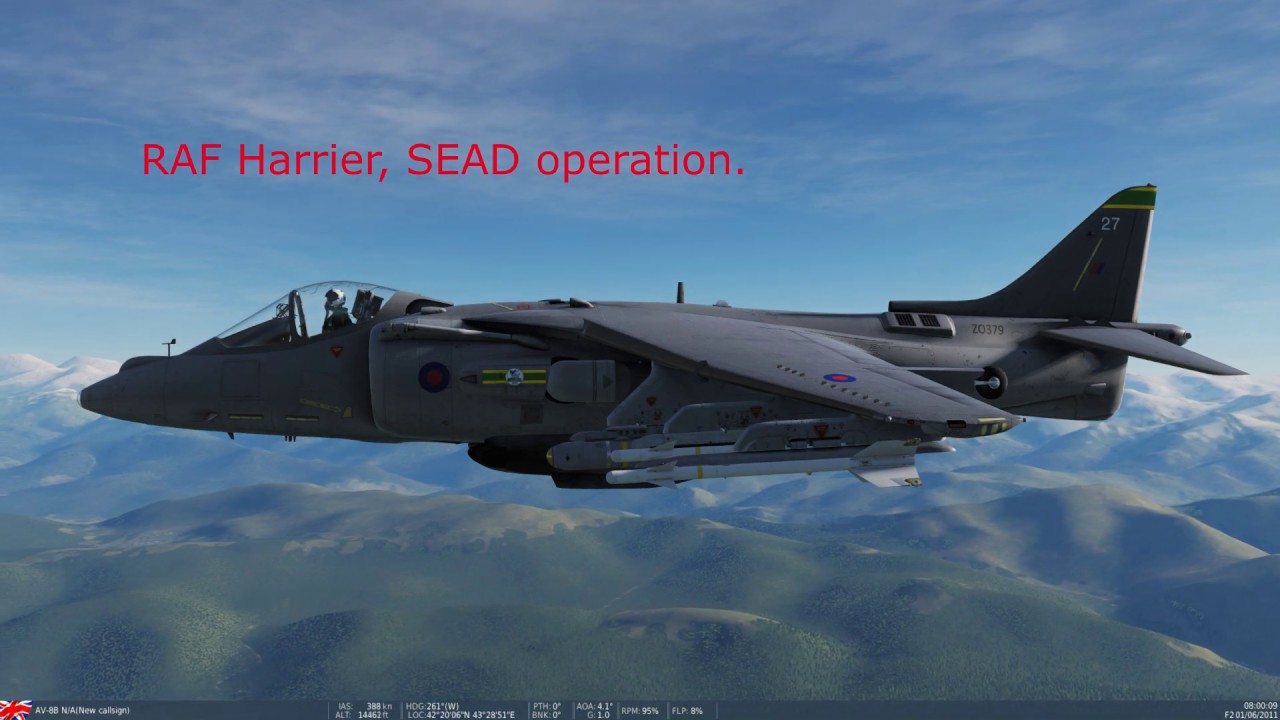 DCS, Harrier, SEAD. Sidearm, Maverick. SA3, SA6, SA8, targets. - YouTube