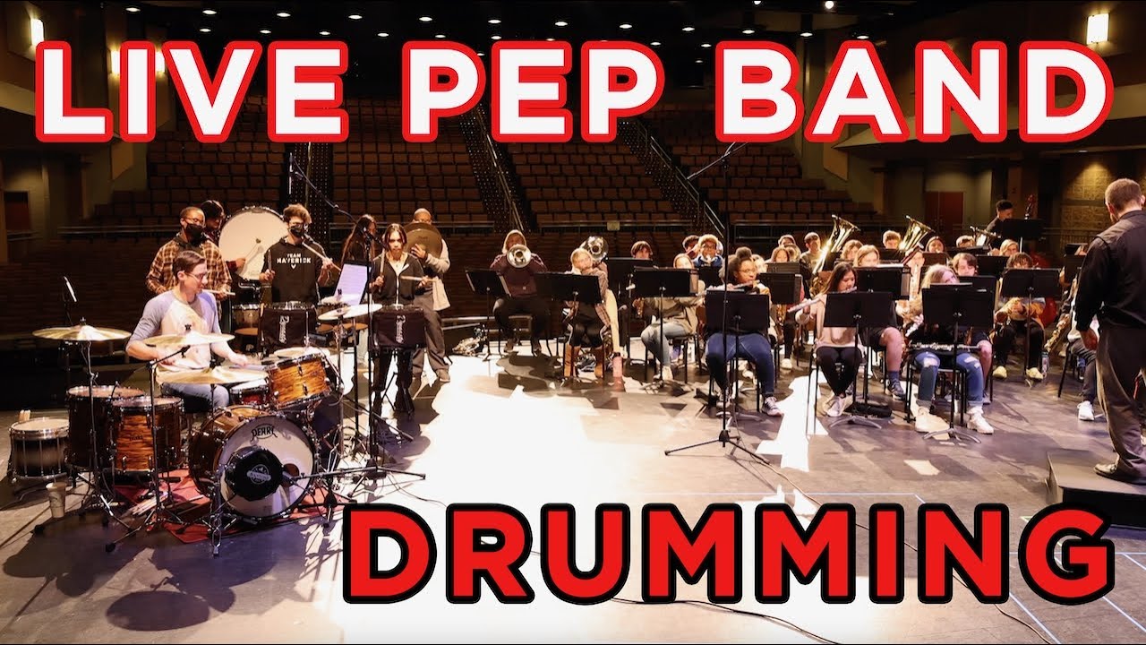 live-drumming-pep-band-tunes-with-a-high-school-band-youtube