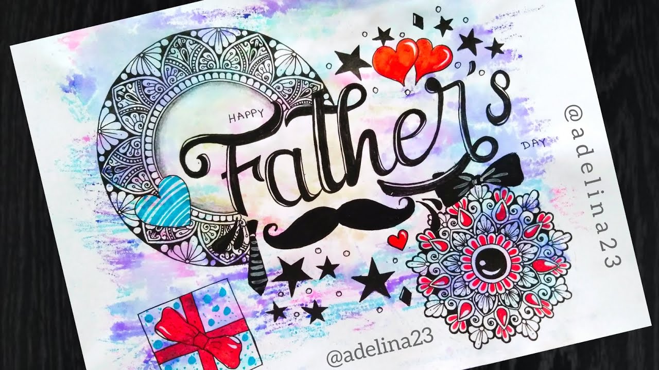 How to draw father's day special mandala art | Happy father's day ...