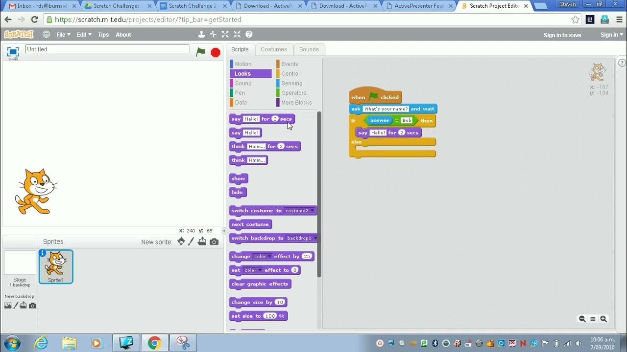 Scratch Multiplication Quiz Part 2 - YouTube
