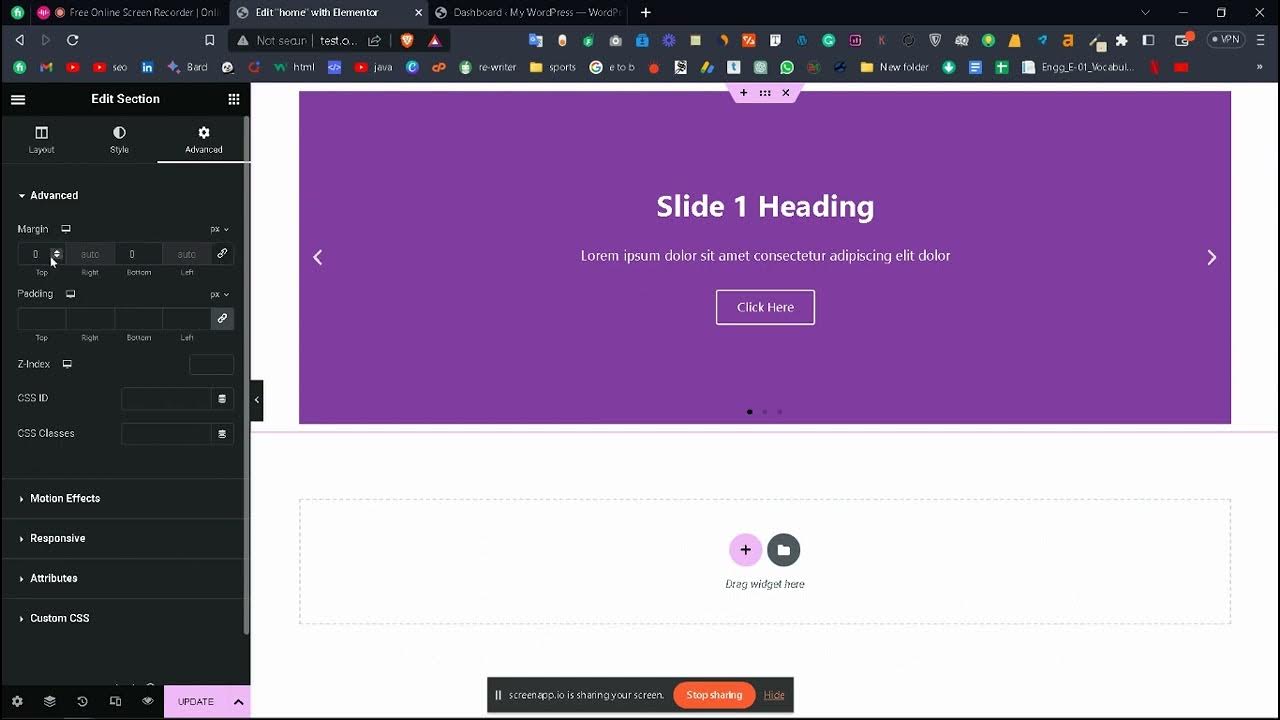 wordpress website Elementor slider full width just 1 click - YouTube
