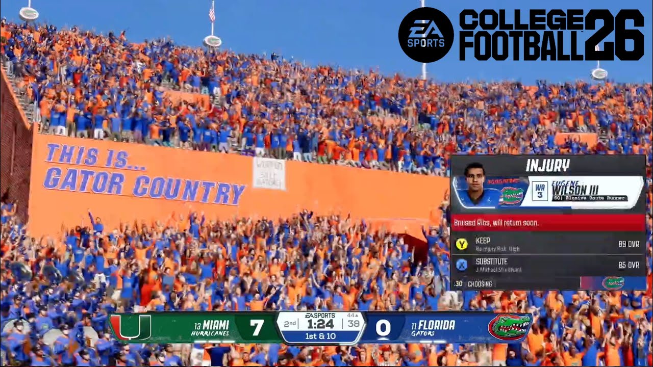 Miami Hurricanes v Florida Gators College Football 26 Gameplay (Early ...