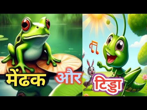 Mendhak Aur Tidda ka Hindi Kahani#cartoon मेंढक और टिड्डा कार्टून कहानी ...