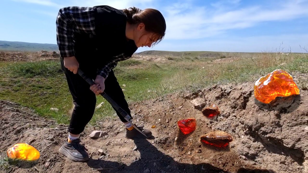 Digging up Gold and Gemstones; Treasures near the Quarry! - YouTube