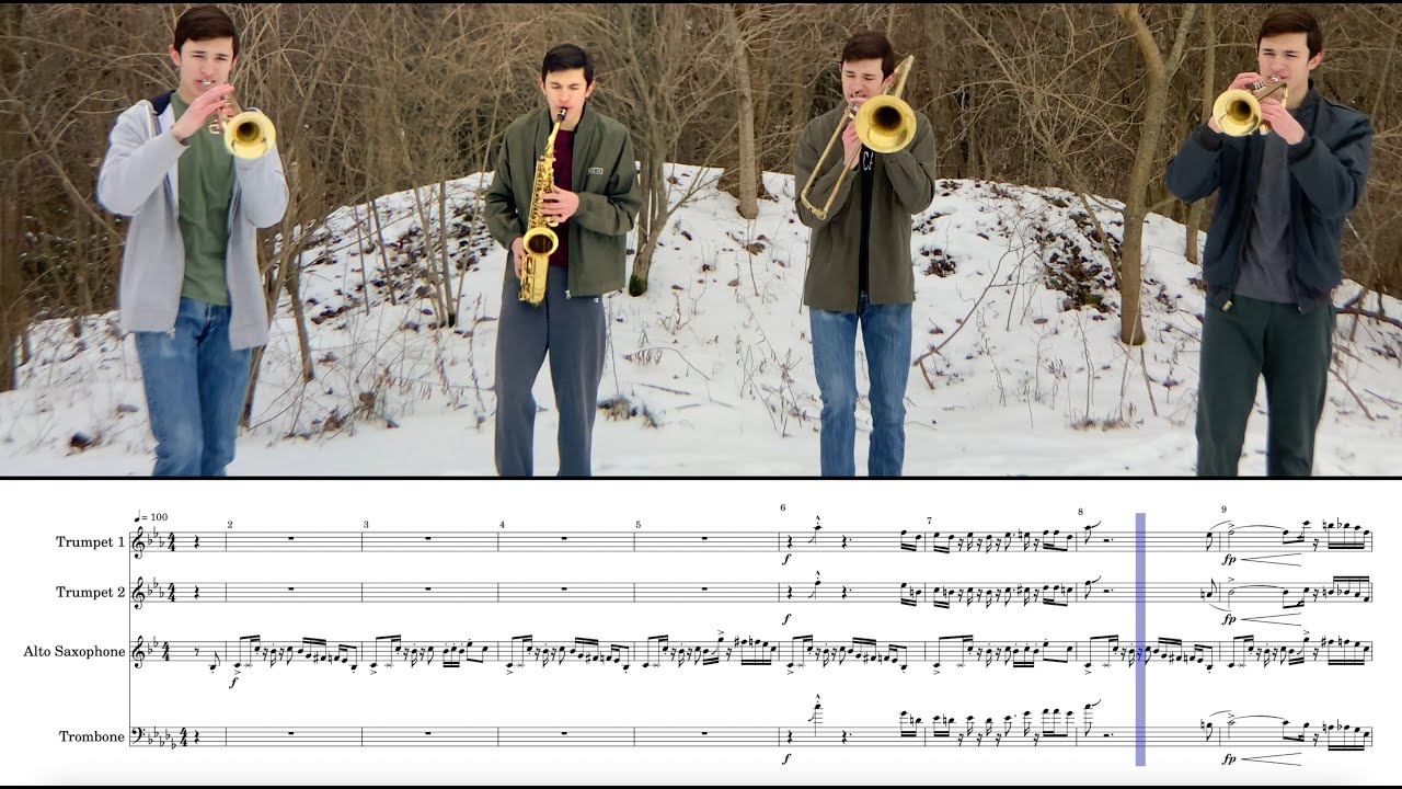 Funk Horns in the snow (w/sheet music) - YouTube
