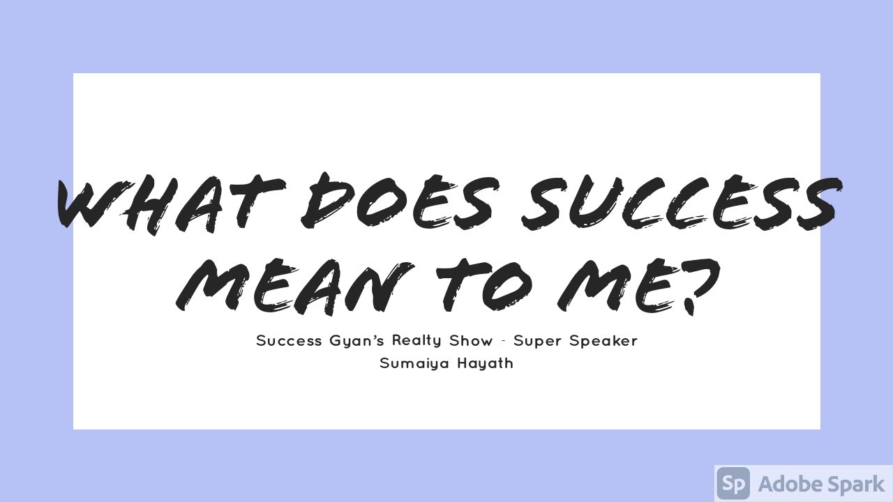 What does success mean to me? || Motivational Speech - YouTube