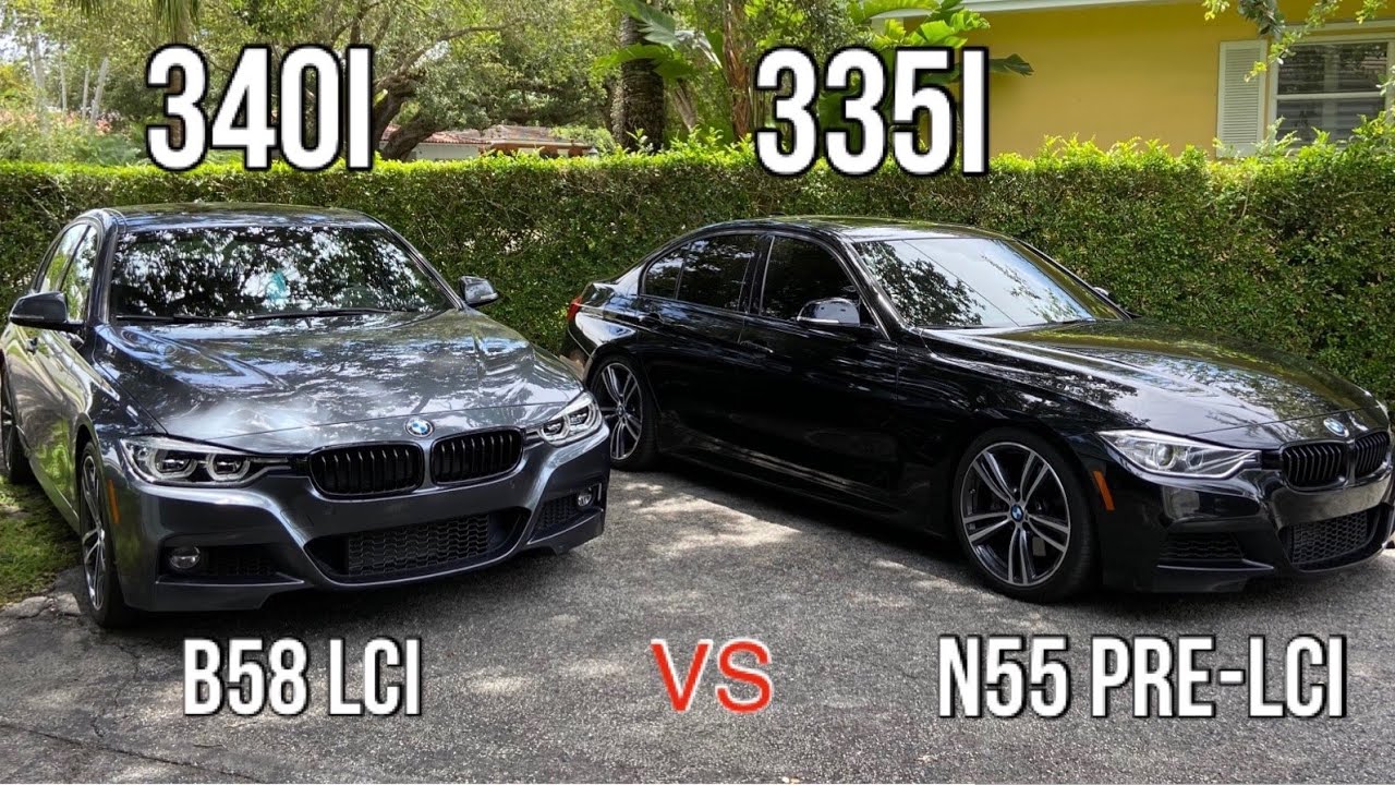 BMW F30 340i vs BMW F30 335i - Side By Side Comparison - YouTube