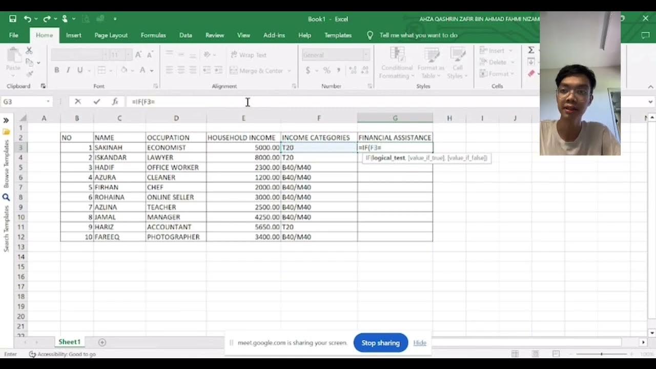TUTORIAL EXCEL (Classify the categories) by AHZA QASHRIN ZAFIR E32 - YouTube