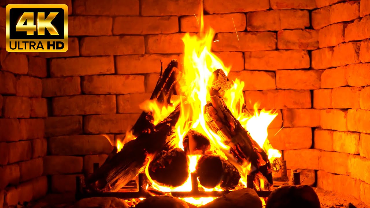 Warm Fireplace Burning for Relaxation | Cozy Winter Fireplace 4K ...