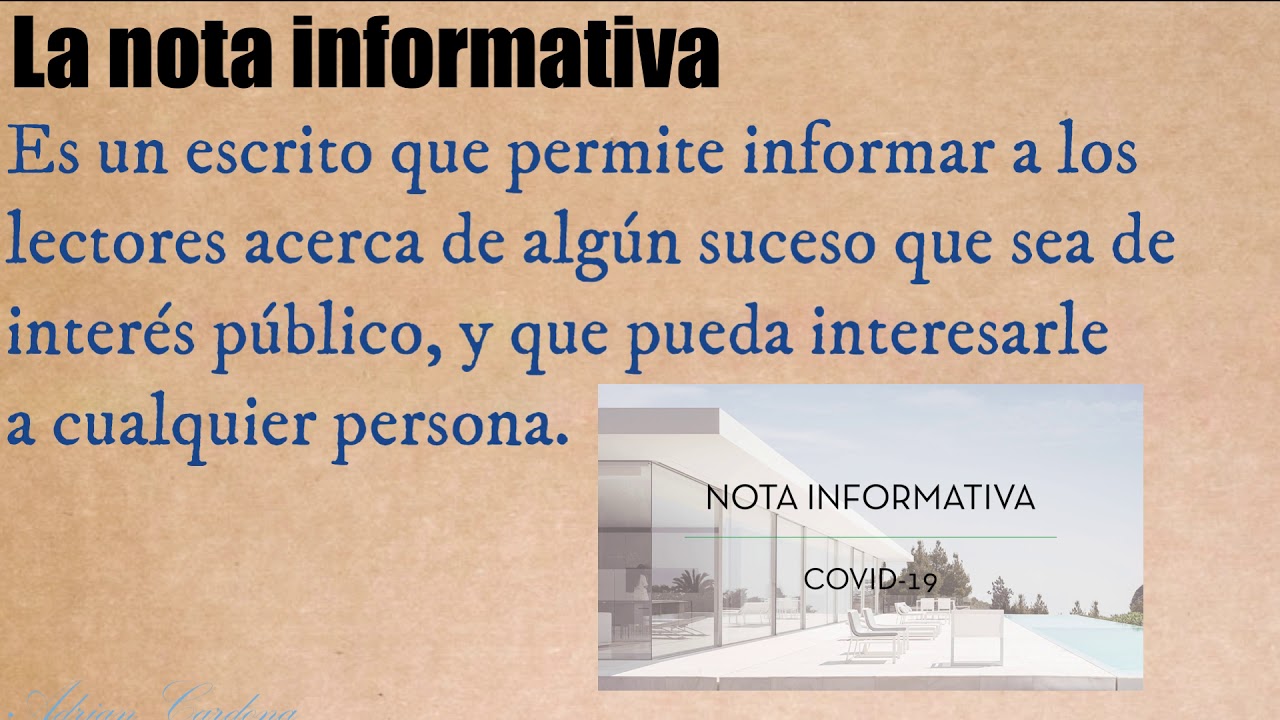 La noticia, nota informativa - YouTube