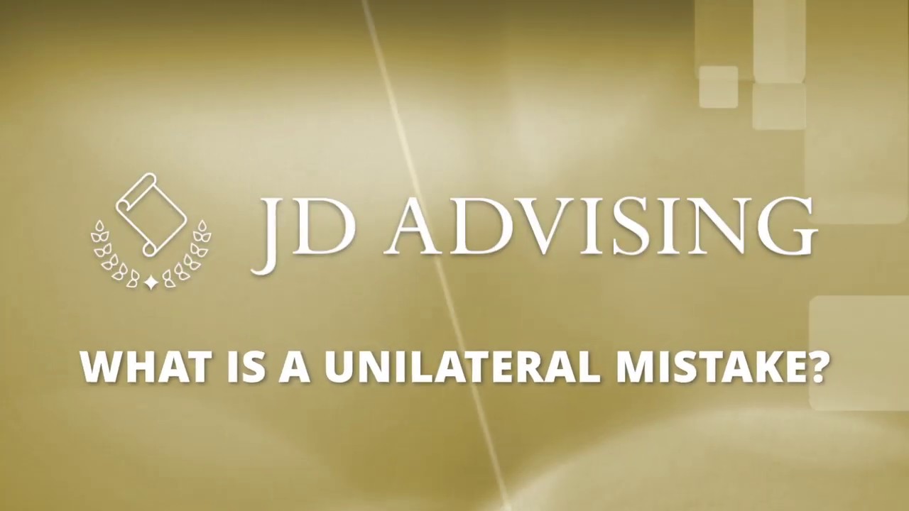 What is a Unilateral Mistake? - YouTube