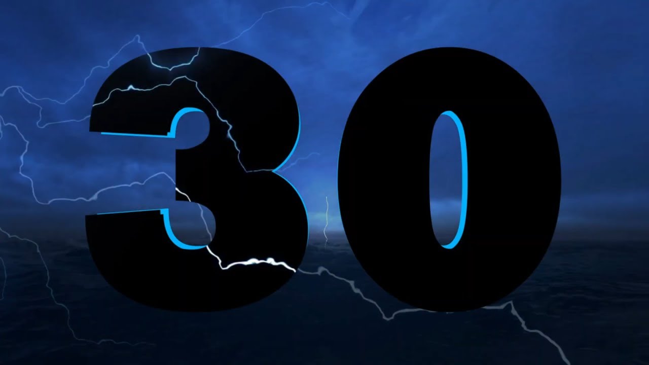 30 Second Timer With Storm sounds, thunder and lightning Effect - YouTube