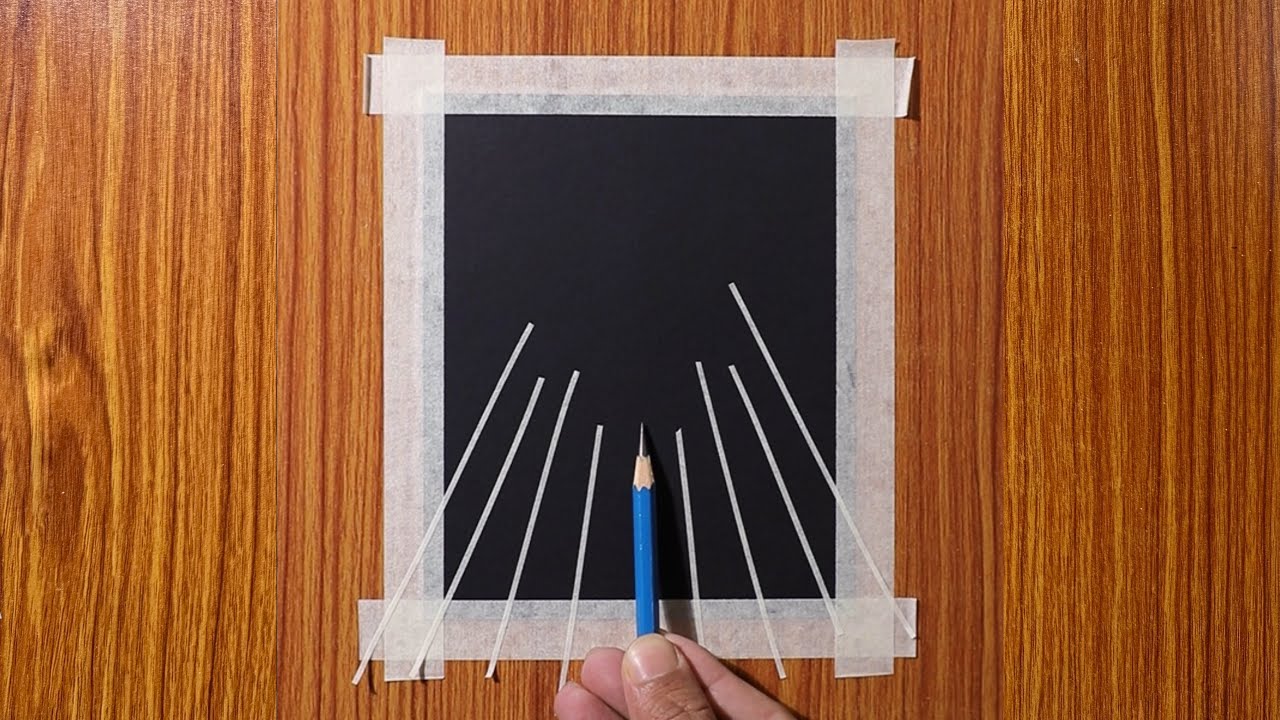 Easy Drawing for Beginners / Beautiful Drawing on Black Paper : Step by ...