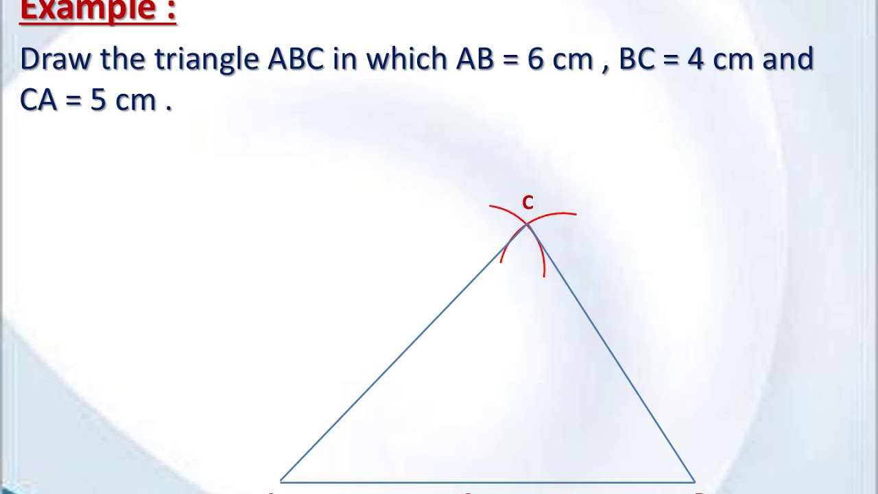 5th Prim. Maths - Drawing triangle knowing its side lengths (W 5) - YouTube