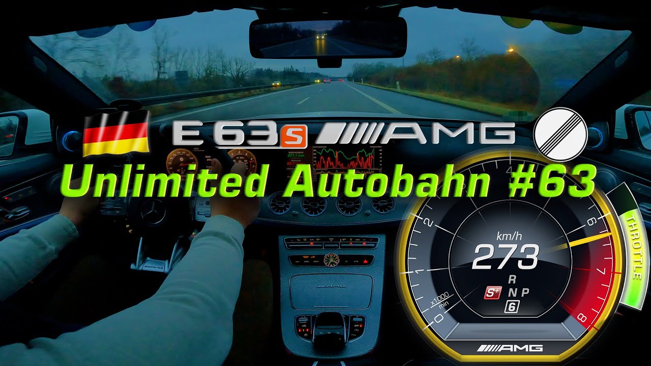 612 HP AMG E63S @ German Unlimited Autobahn #63 [4k] - YouTube
