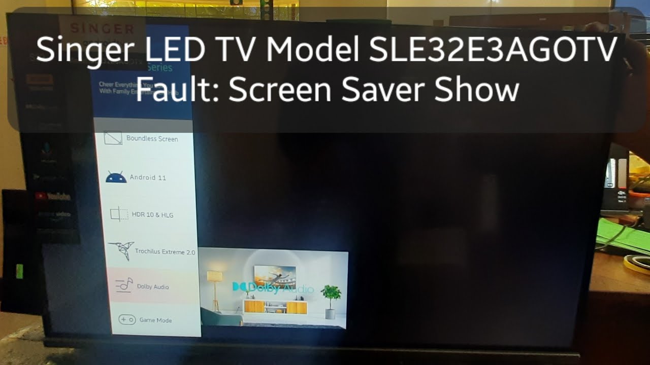 Singer LED TV Model SLE32E3AGOTV Fault: Screen Saver Show - YouTube