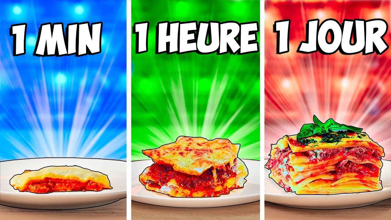 1 minute vs 1 heure vs 1 jour Lasagne par VANZAI - YouTube