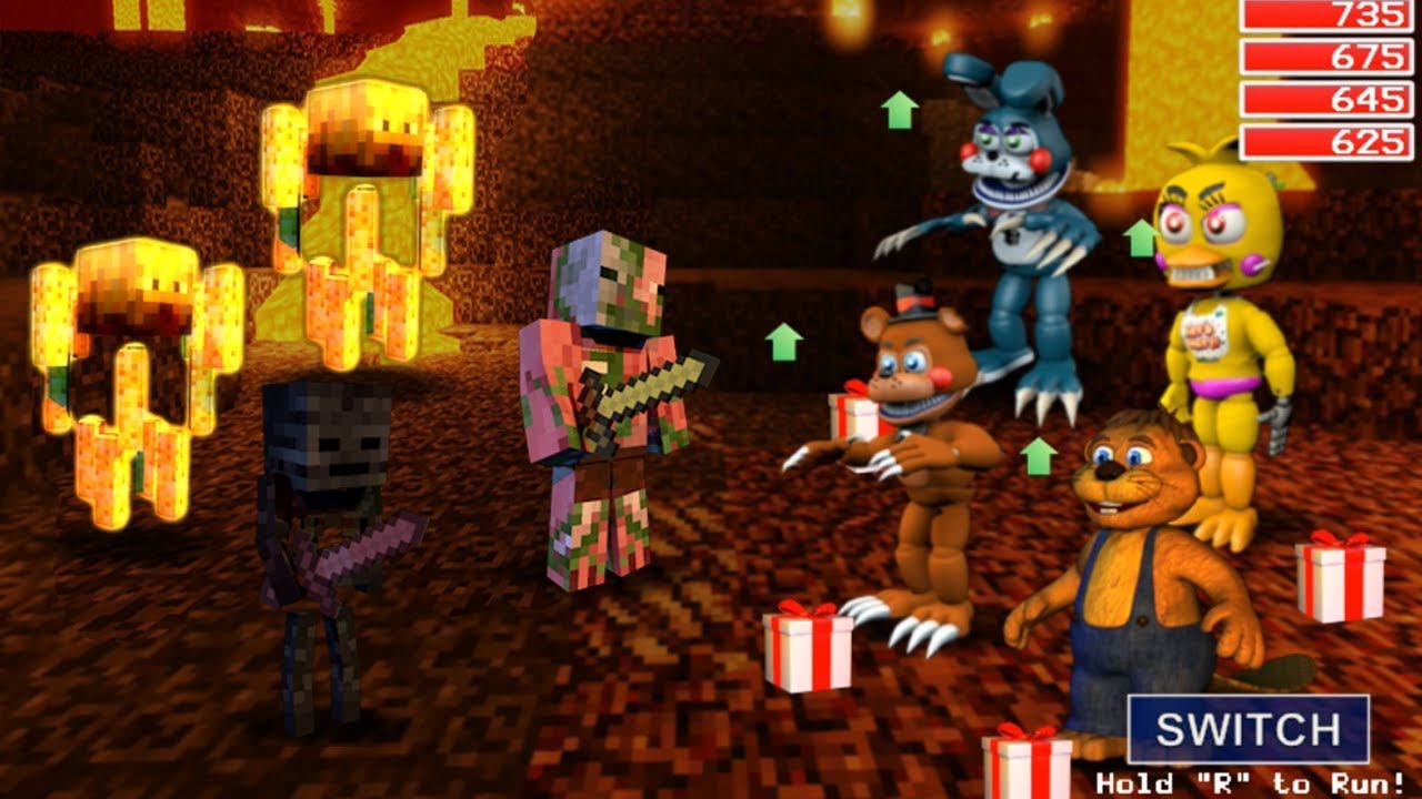 Wither Skeleton, Blaze & Zombie Pigman in FNaF World! (Mod) - YouTube