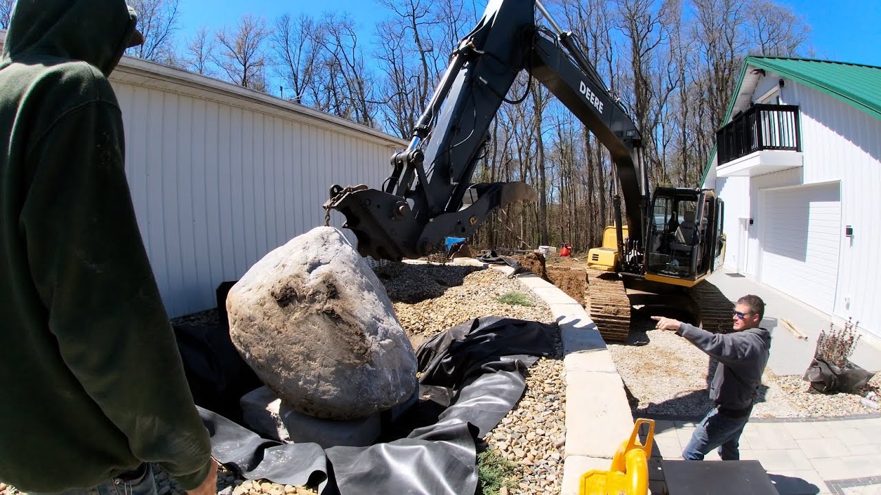 Boulder fountain full Timelapse: From Immovable Boulder to Bubbling ...