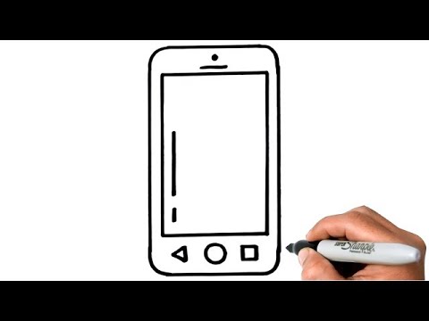 How to draw an easy Smart phone drawing step-by-step Mobile phone Cell ...