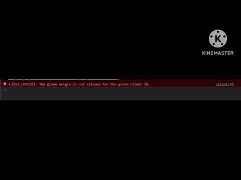 Fix The given origin is not allowed for the given client ID Problem | given origin is not ...
