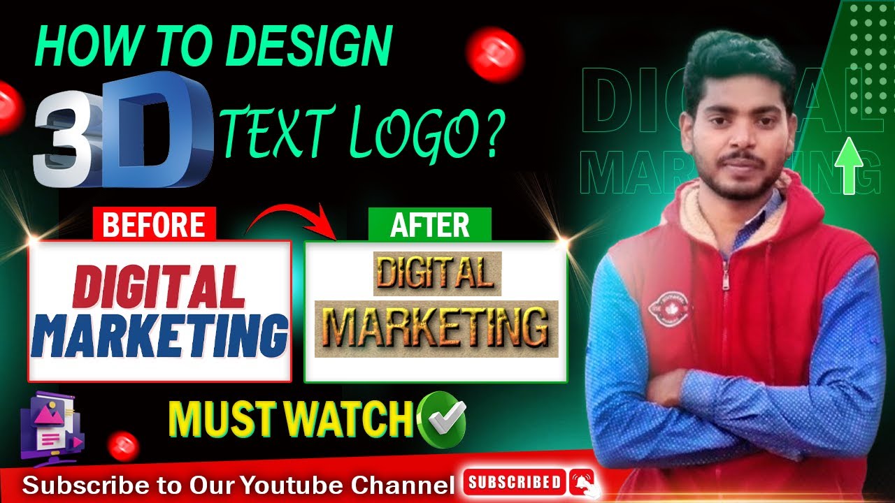 how to design 3d text logo unlimited |#360lakshman | flamingtext online ...