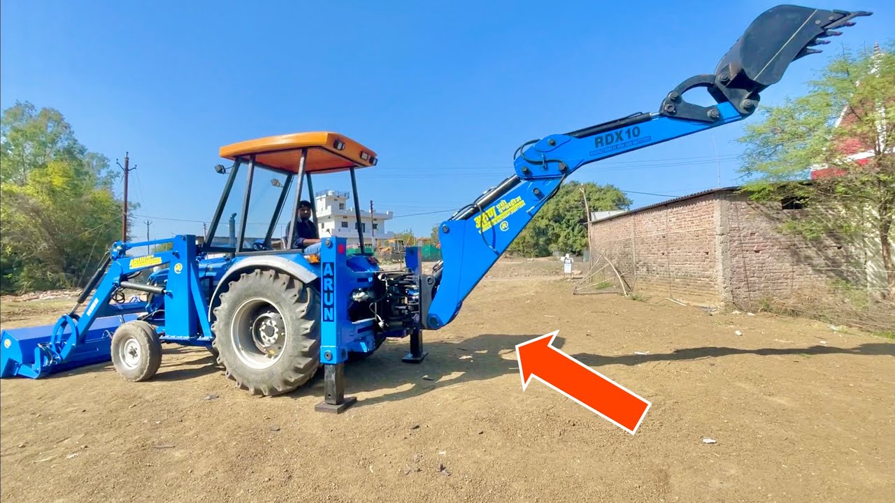 JCB on Sonalika 60 Worldtrac Tractor ये जुगाड़ नहीं है मशीन है Backhoe ...