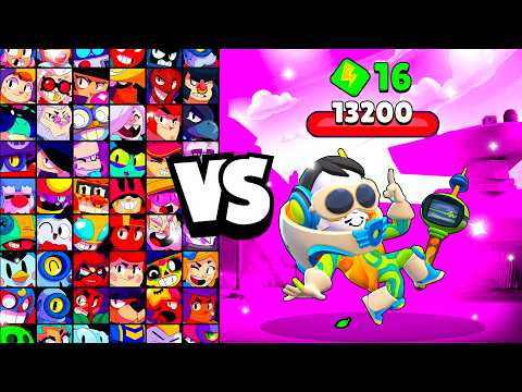 WINDSTOCK GRAY vs ALL BRAWLERS! With 16 POWER-UPs! | Brawl Stars