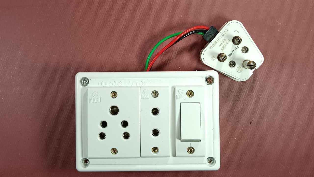 1 3 pin socket 1 2 pin socket 1 switch connection - YouTube