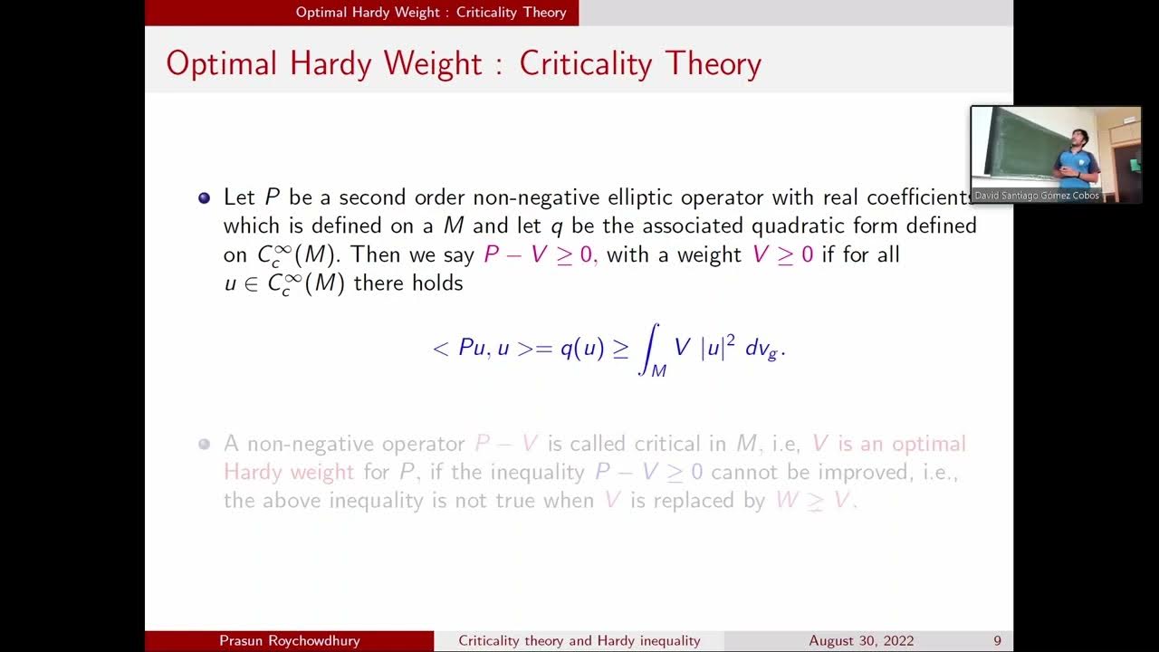 Criticality theory and Hardy inequality - YouTube