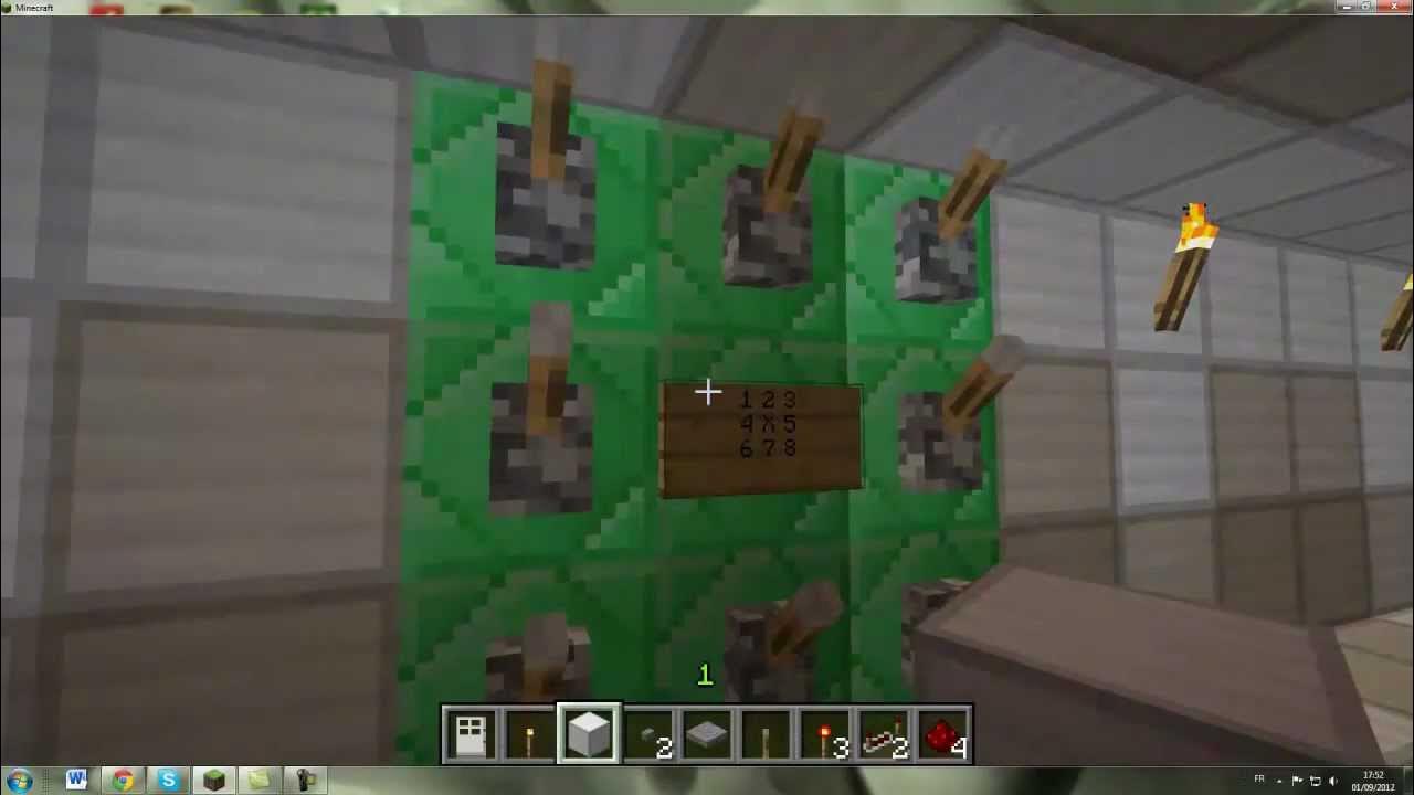 [Tuto] Coffre Fort avec Code MINECRAFT - YouTube