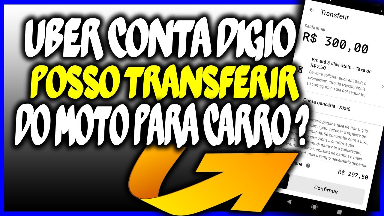 Como transferir Uber Conta Digio de modal na Uber Drive. - YouTube