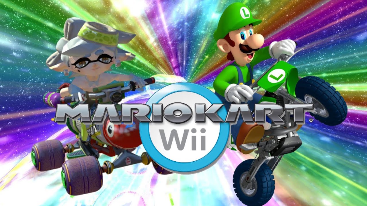 Luigi and Marie Plays Mario Kart Wii 2 player race luigi x marie - YouTube