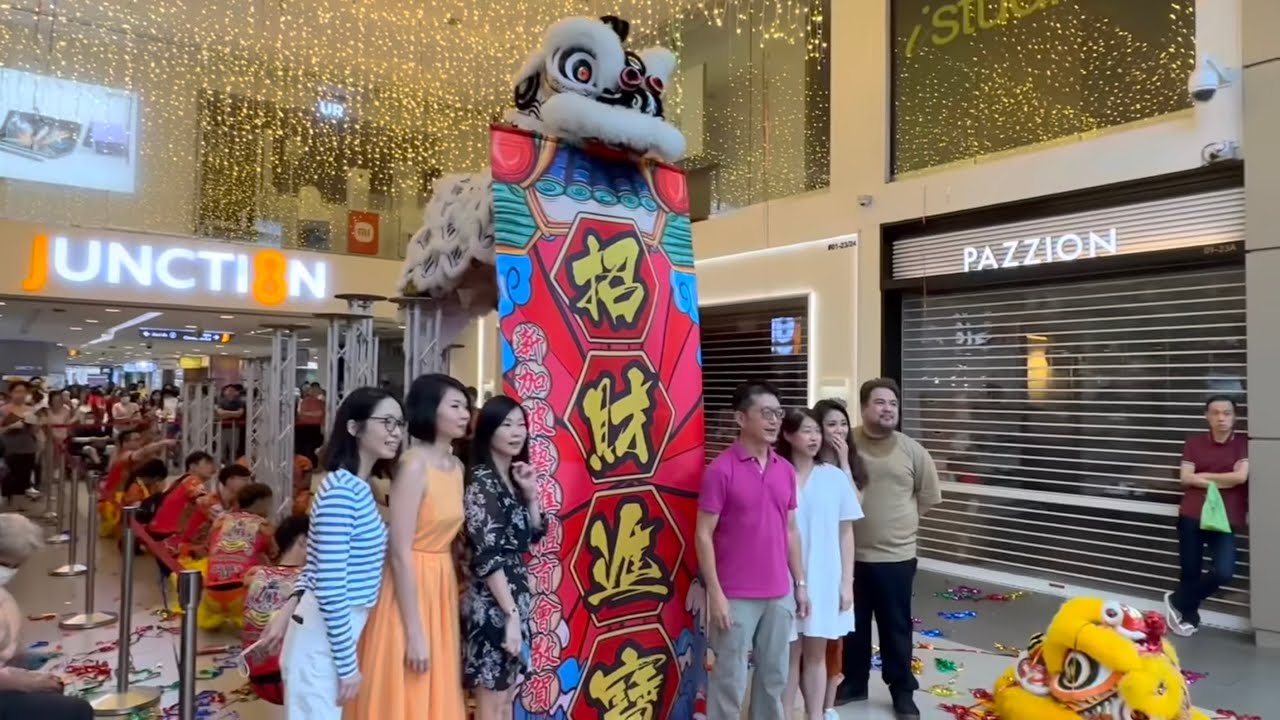大年初五 @ Junction 8 ~ High Poles Lion Dance by 新加坡藝權體育會 @ Bishan 26/Jan ...