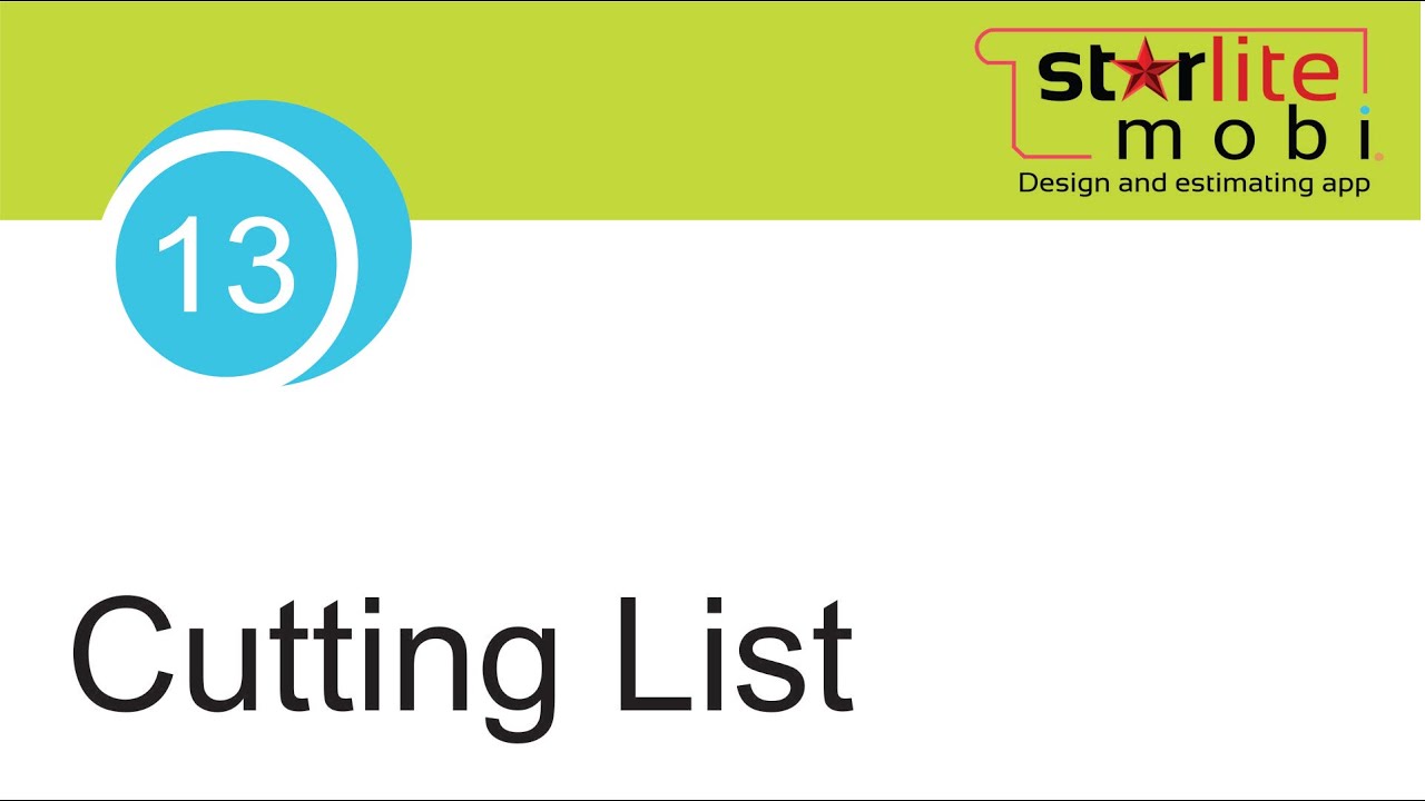 13. Creating a Cutting List on Starlite Mobi - YouTube