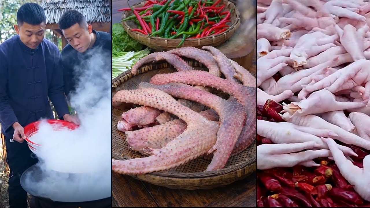 How to cook chicken feet？And ostrich wings+Country bacon and pig skin ...
