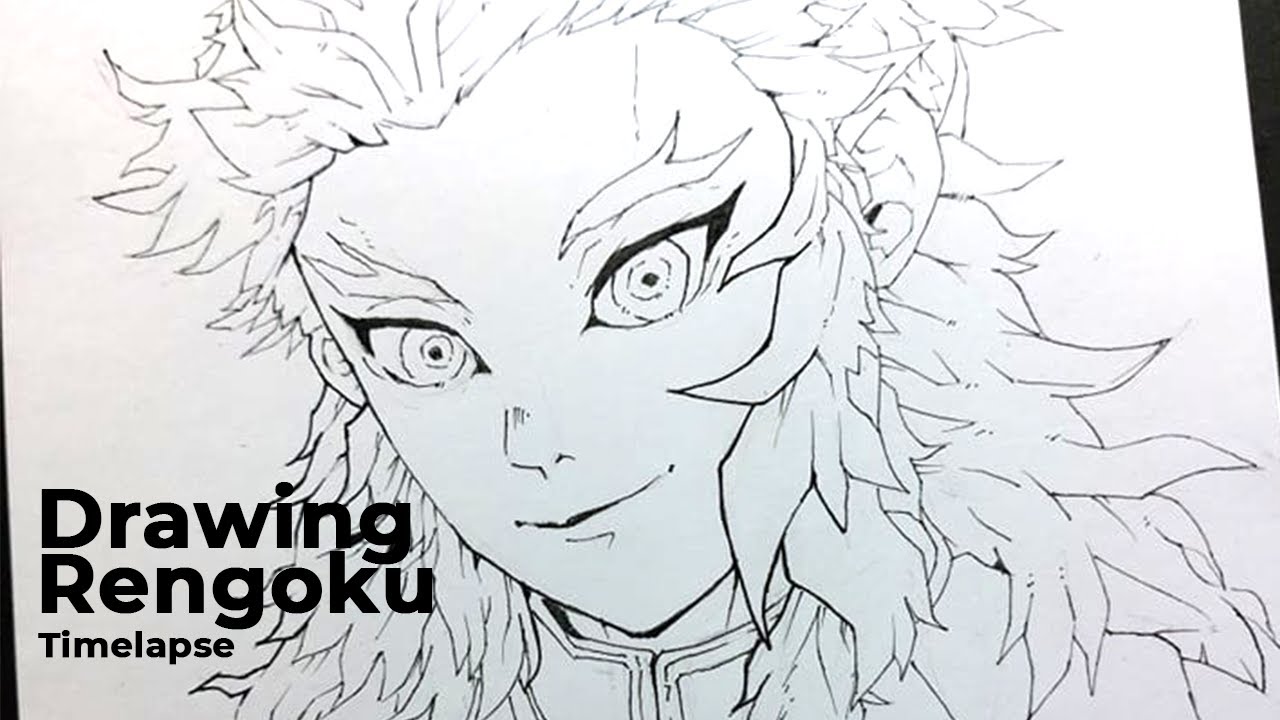 drawing rengoku kny - YouTube