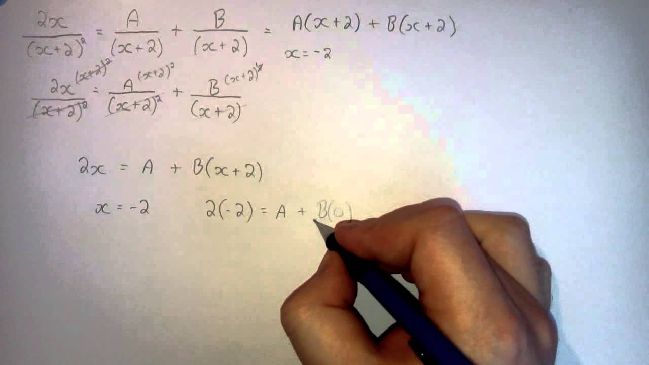 Partial Fractions With Perfect Square Denominators YouTube