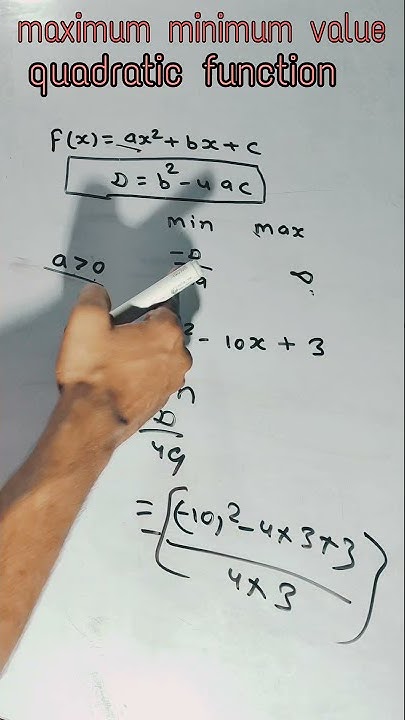maximum minimum of quadratic function ||application of derivatives ||Maxima and minima|| - YouTube