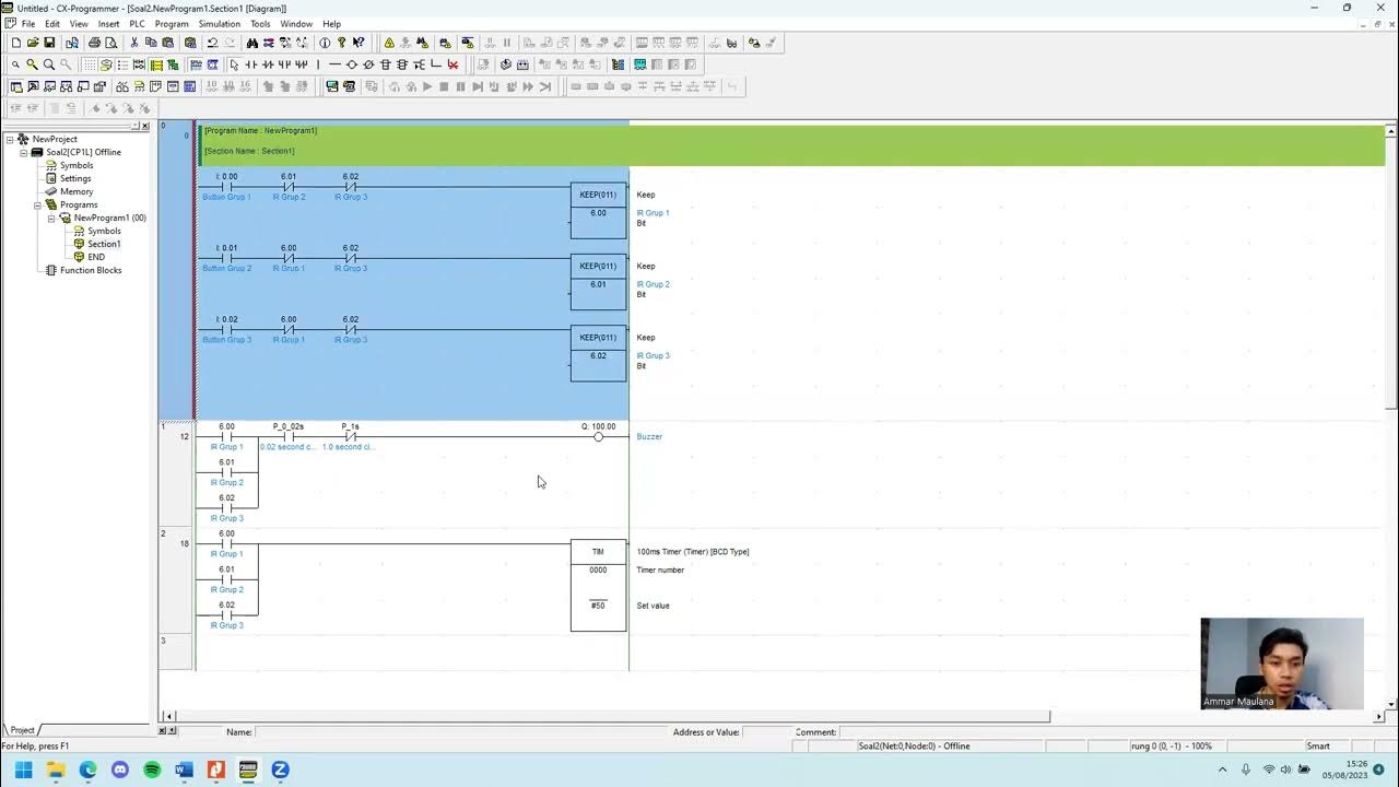 Program Bel Kuis dengan Buzzer | CX-Programmer Simulation - YouTube
