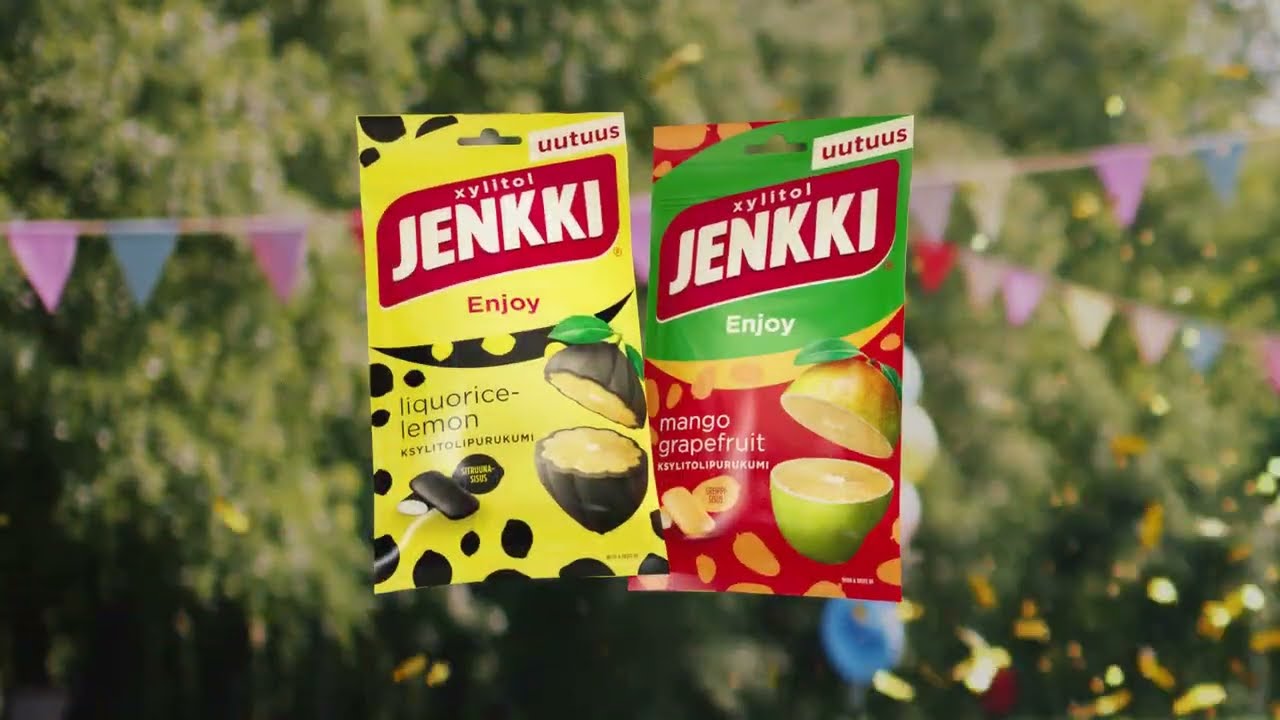 Jenkki Enjoy Liquorice Lemon ja Mango-Grapefruit - YouTube