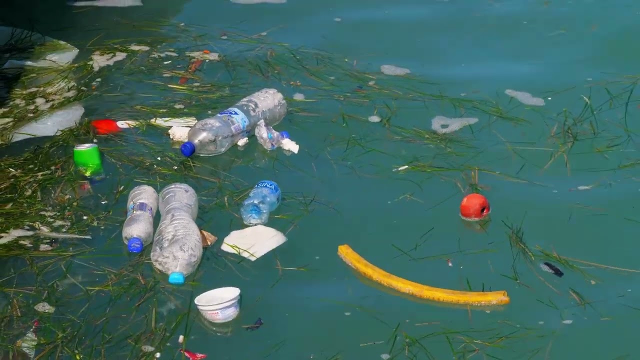 Polluted Water with Plastic Waste 4K Video - YouTube