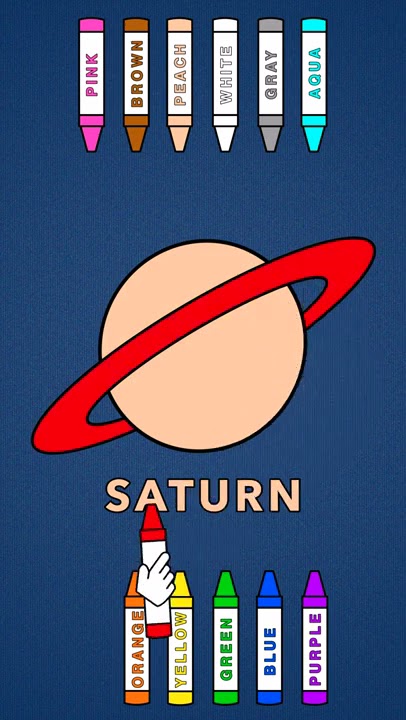#shorts Color SATURN planet for kids | Color planets for BABY | Learn ...