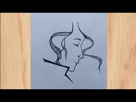 How to draw a girl (side view) ||girl drawing ||pencil sketch, pencil ...