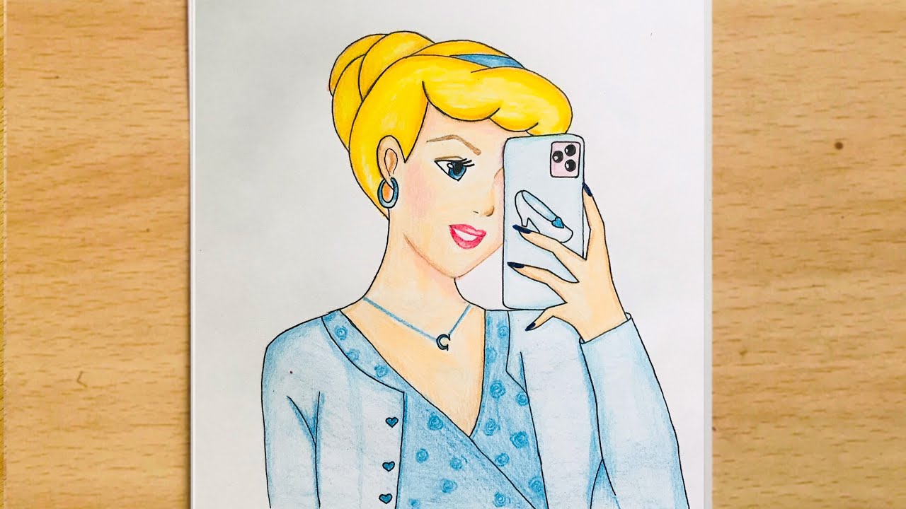 How to Draw Cinderella | Disney Princess Drawing | Easy Step by Step ...
