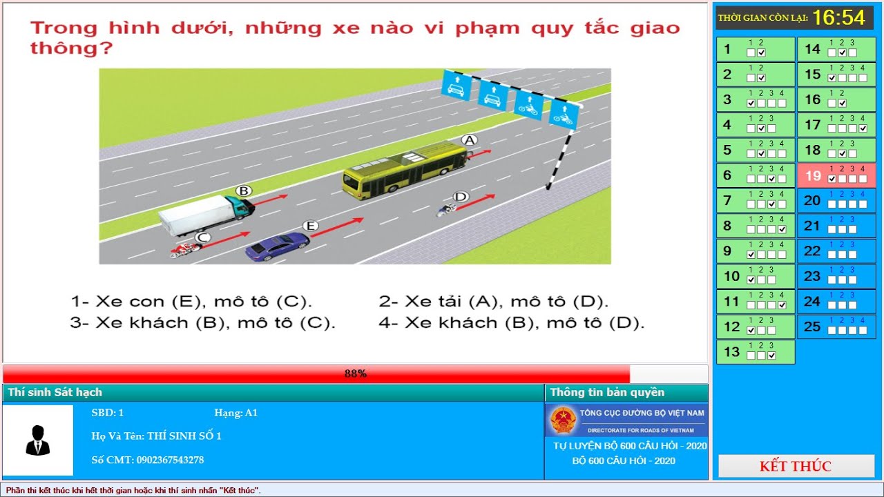 Cách sử dụng phần mềm luyện thi GPLX Mô Tô hạng A1, A2, A3-A4 - YouTube